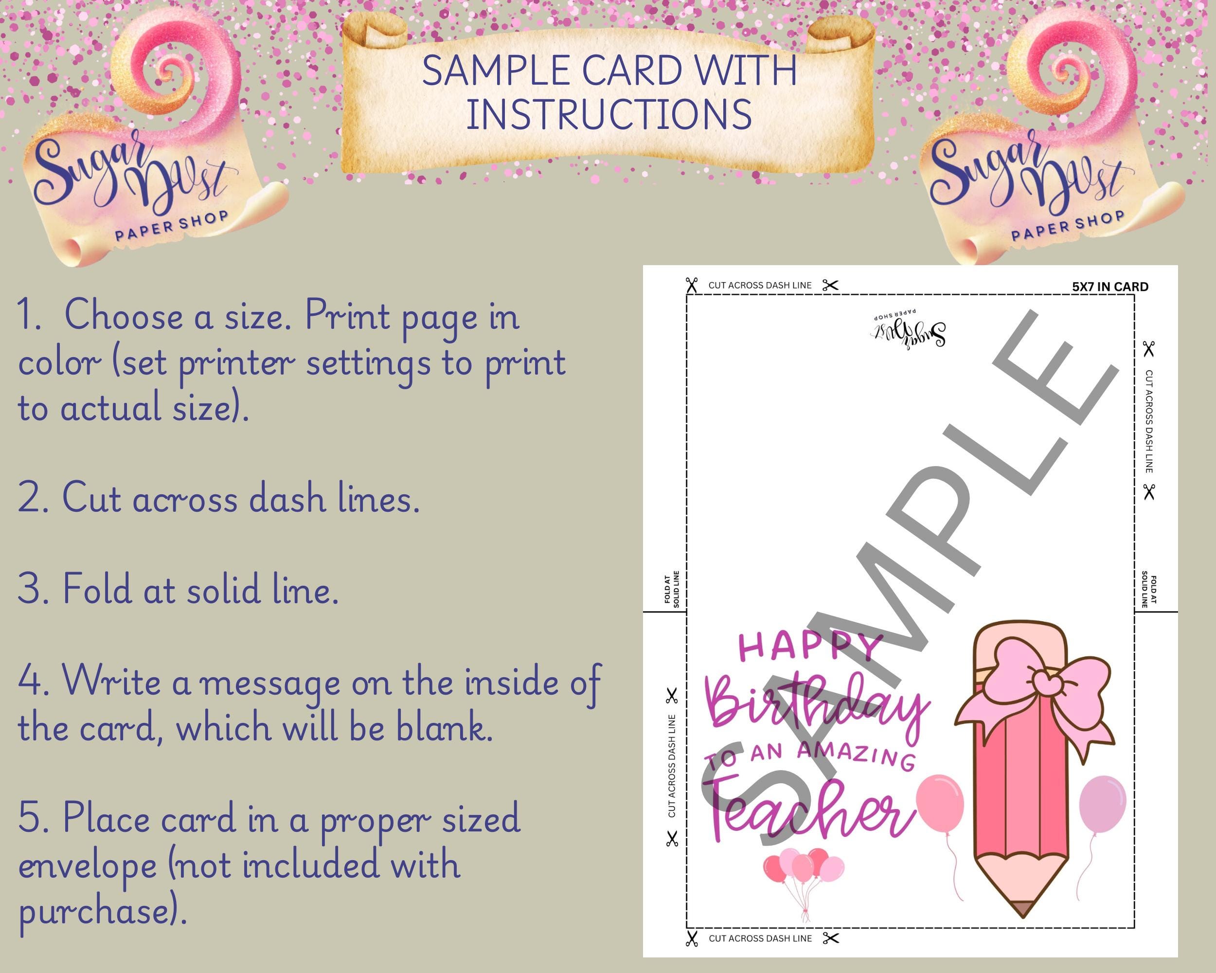 Printable Teacher Birthday Card | Happy Birthday Card for Teacher ...