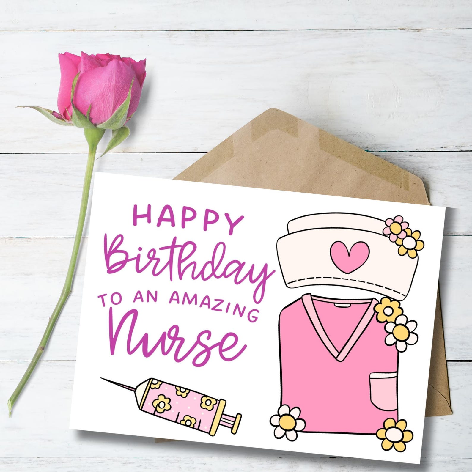 Printable Nurse Birthday Card | Cute Nurse Birthday Card | Card for ...