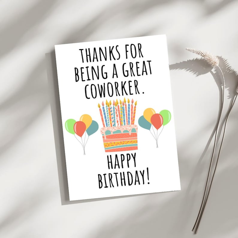 Printable Coworker Birthday Card | Work Colleague Birthday Card | Work ...