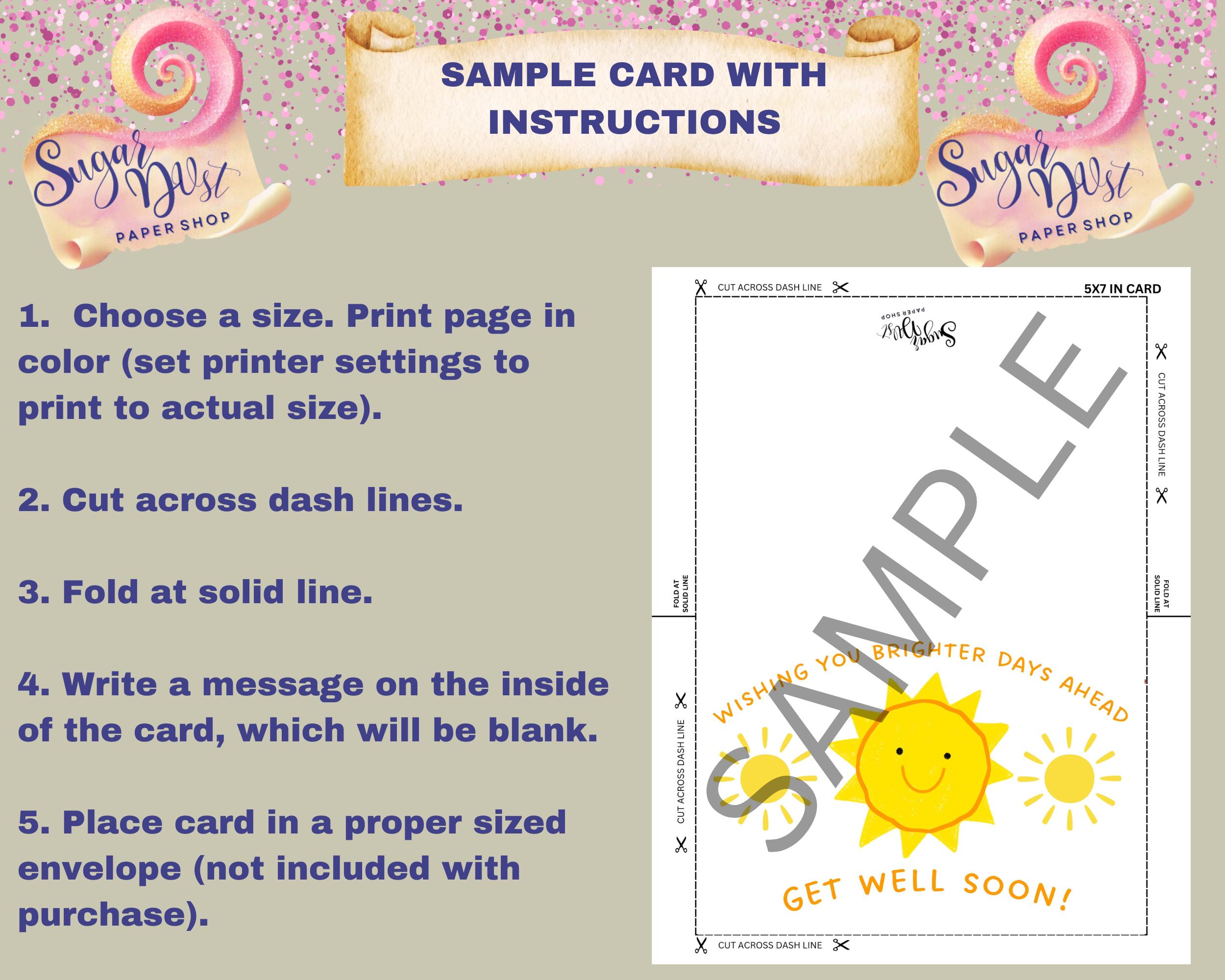 Printable Get Well Soon Card | Wishing You Brighter Days Ahead ...