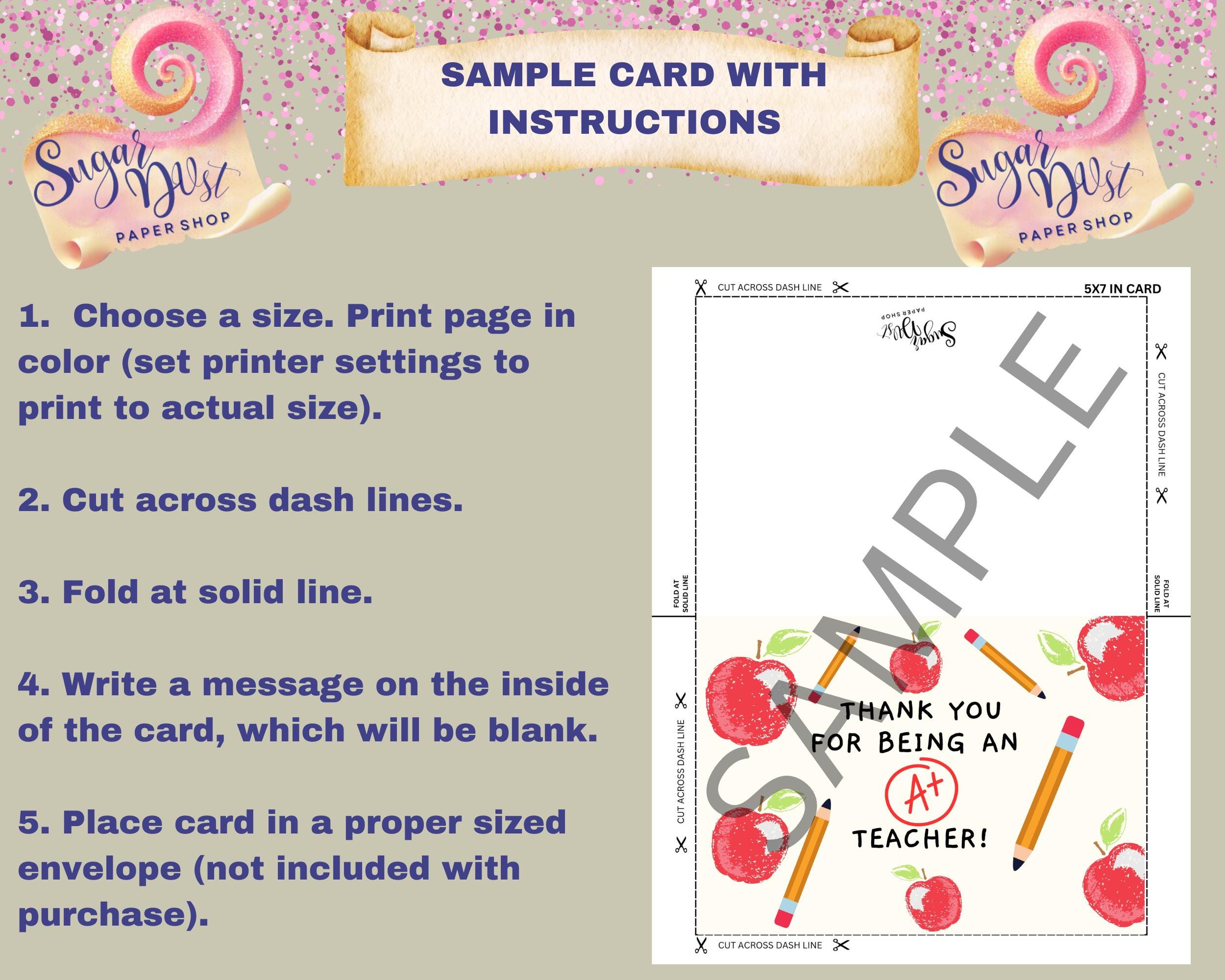 Printable Thank You Teacher Card | Teacher Appreciation Week | End of ...