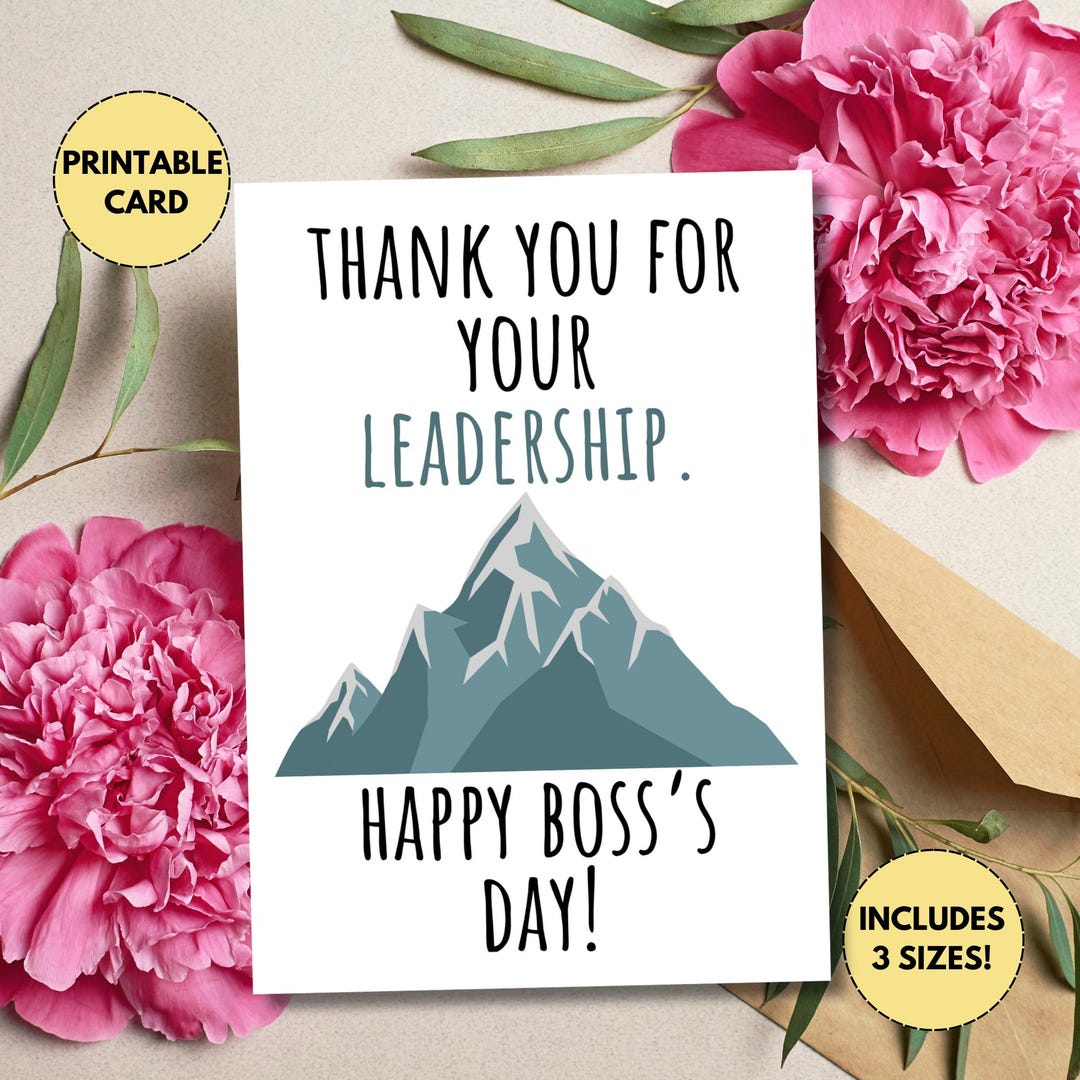 Printable Boss's Day Card | Card for Boss | Card for Manager on Boss's ...