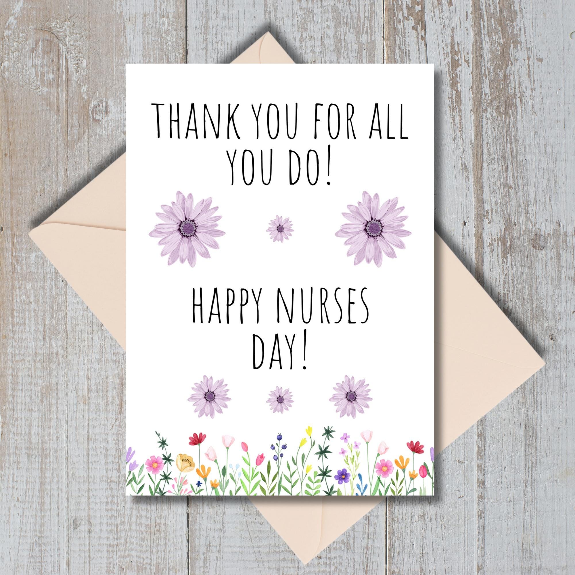 Printable Nurses Day Card | Thank You Nurse Card | Cute Thank You Card ...