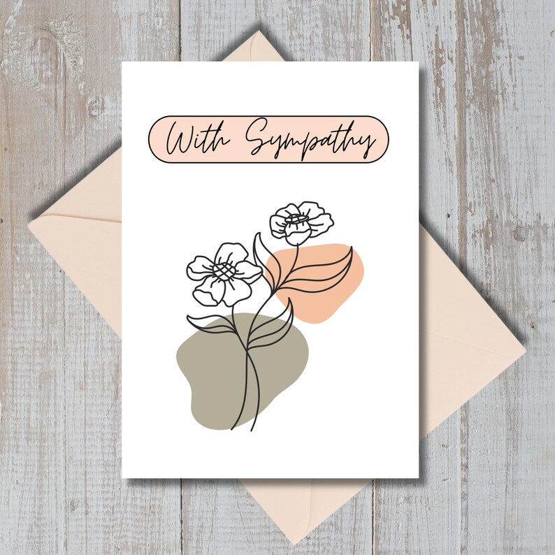 Printable Sympathy Card | With Sympathy | Minimalist Sympathy Card ...