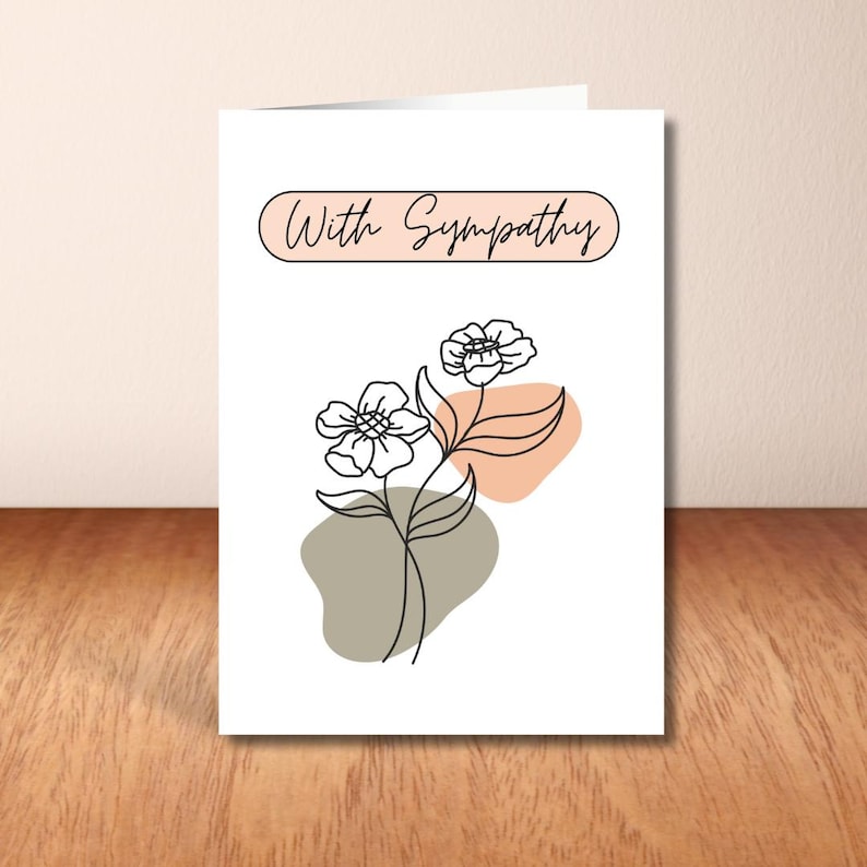 Printable Sympathy Card | With Sympathy | Minimalist Sympathy Card ...