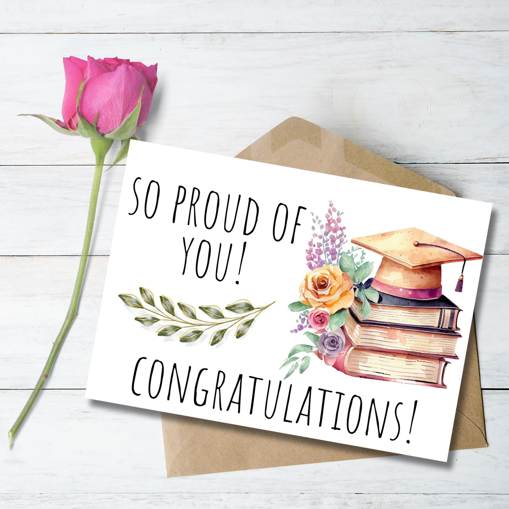Printable Graduation Card | Floral Graduation Card | High School ...