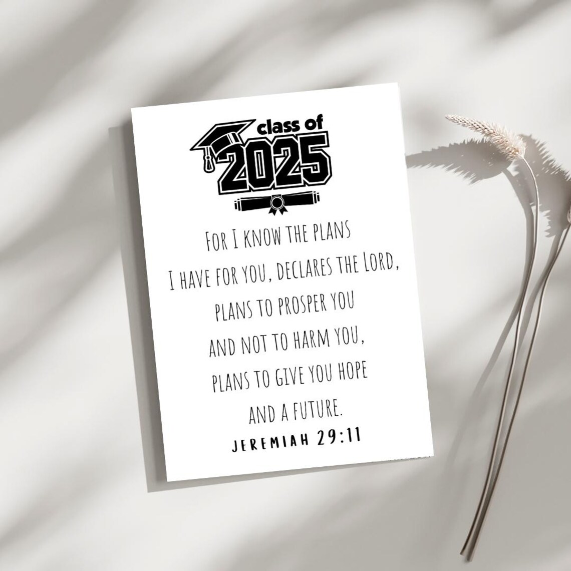 Printable Graduation Card | Class of 2025 | High School, College ...