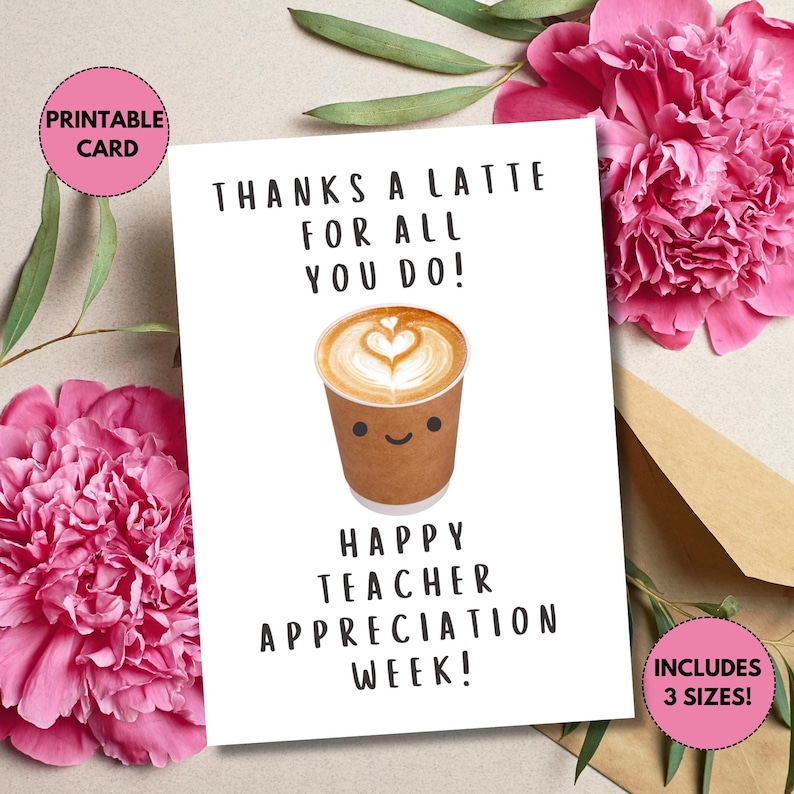 Printable Teacher Appreciation Week Card | Thank You Teacher Card ...