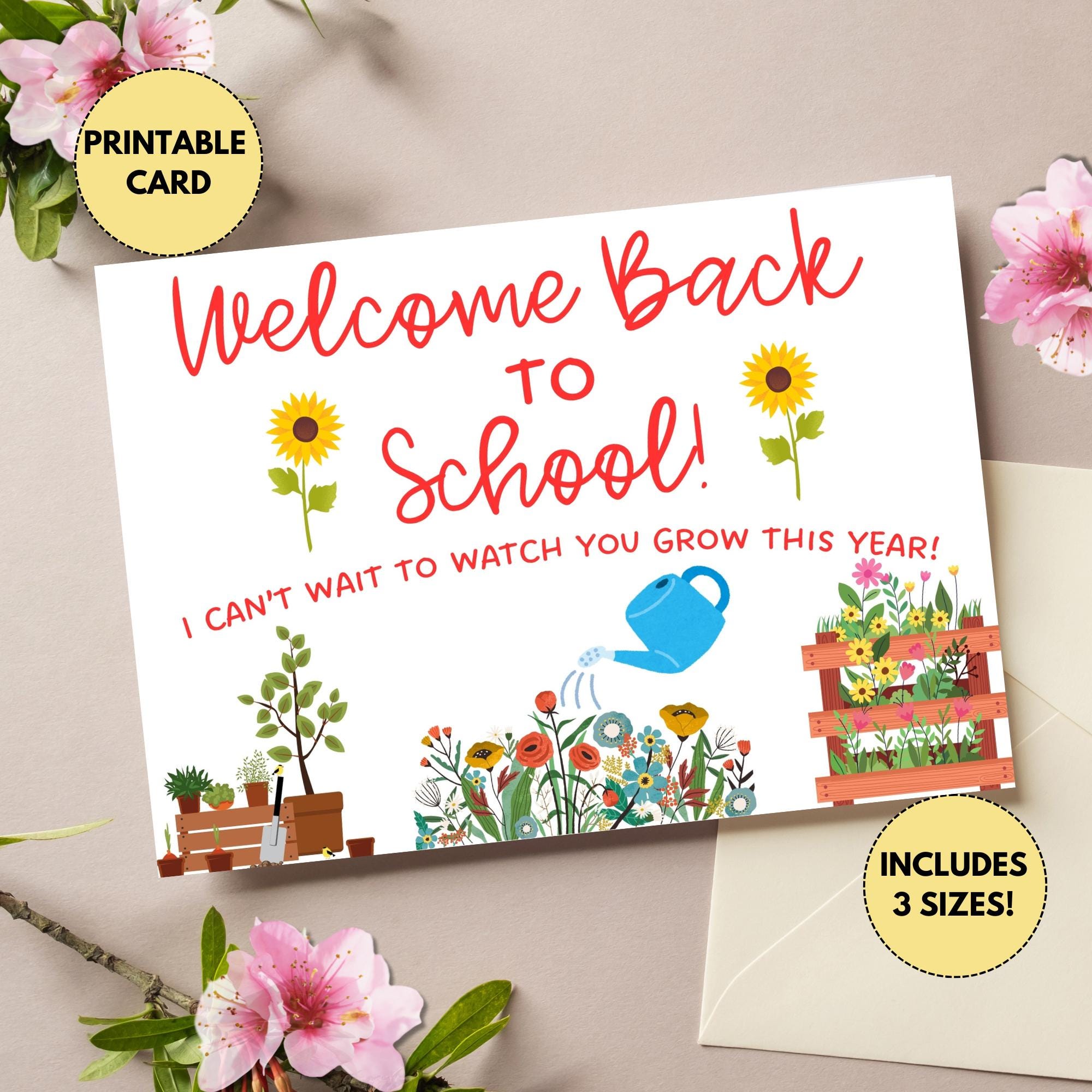 Printable Beginning of School Year Card | Welcome Back to School | for ...