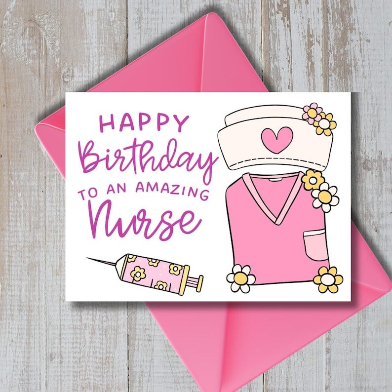 Printable Nurse Birthday Card (instant Download, PDF) - Etsy