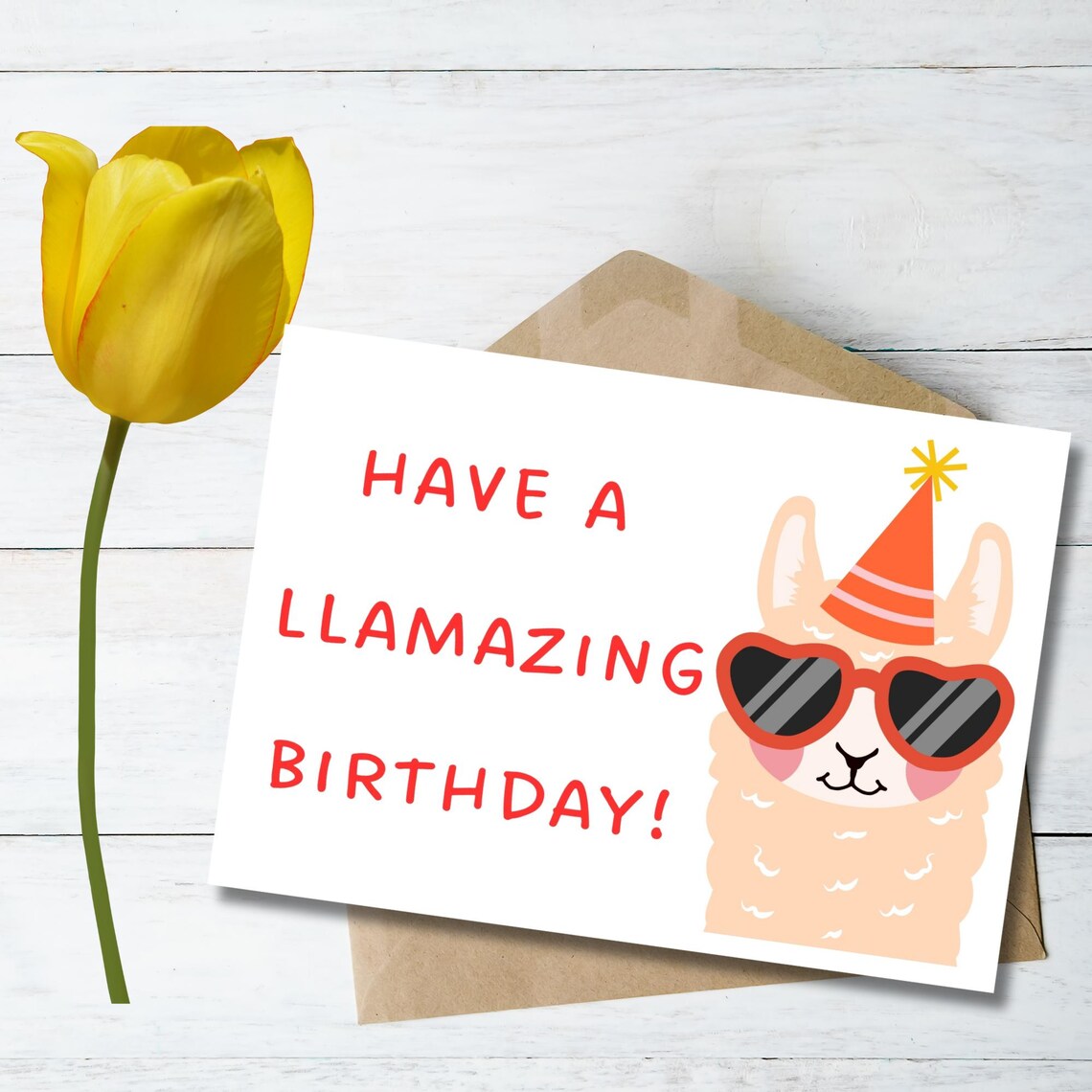 Printable Funny Birthday Card | Llama Birthday Card | Cute Birthday ...