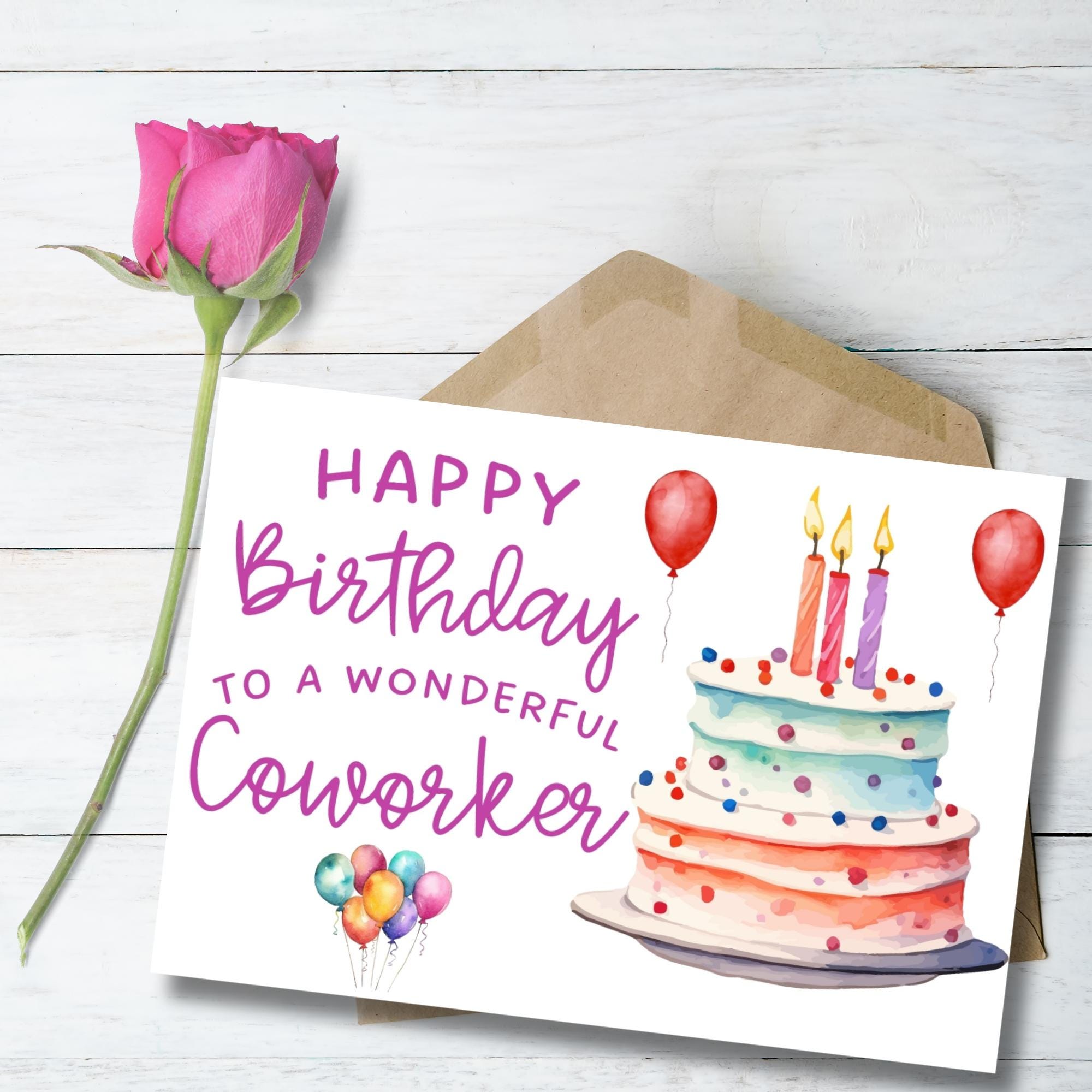Printable Coworker Birthday Card | Colleague Birthday Card | Work ...