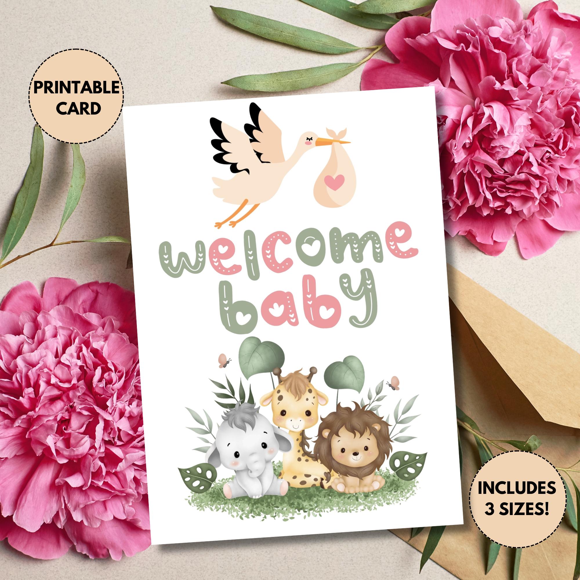 Printable New Baby Congratulations Card | Congrats New Born Greeting ...