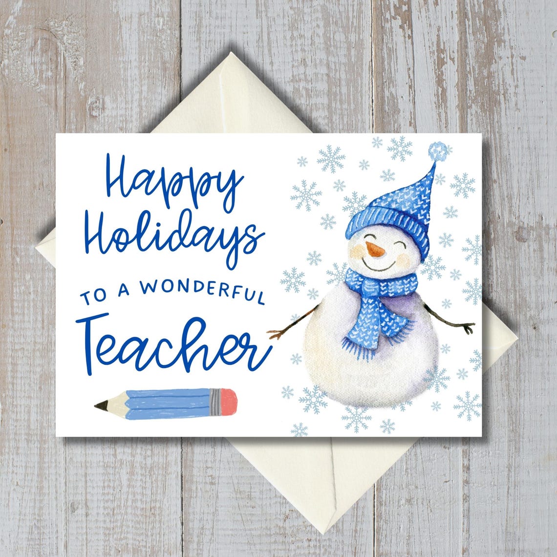 Printable Teacher Holiday Card | Happy Holidays Card for Teacher ...