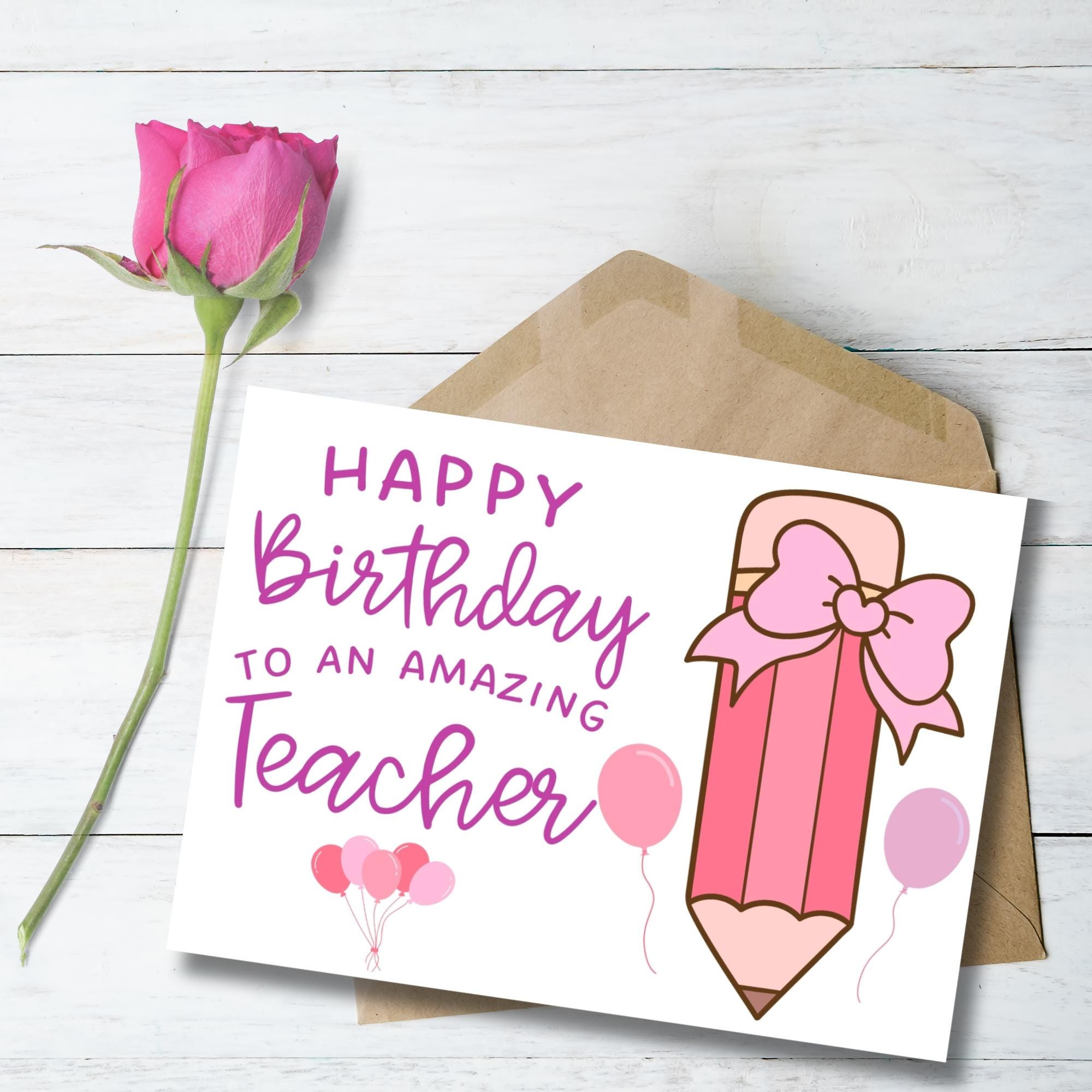 Printable Teacher Birthday Card | Happy Birthday Card for Teacher ...