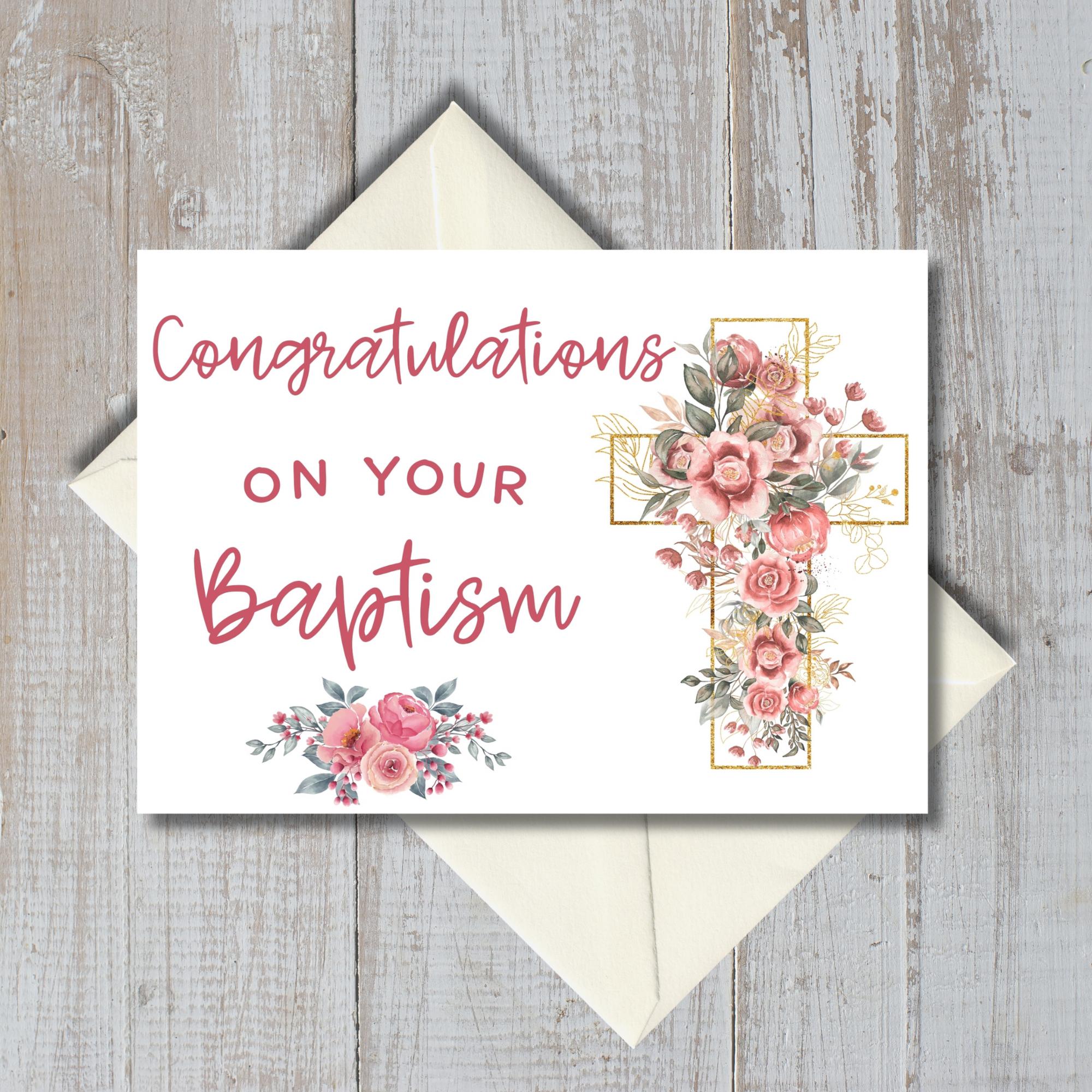 Printable Baptism Card | Baptism Congratulations Card | Card for ...