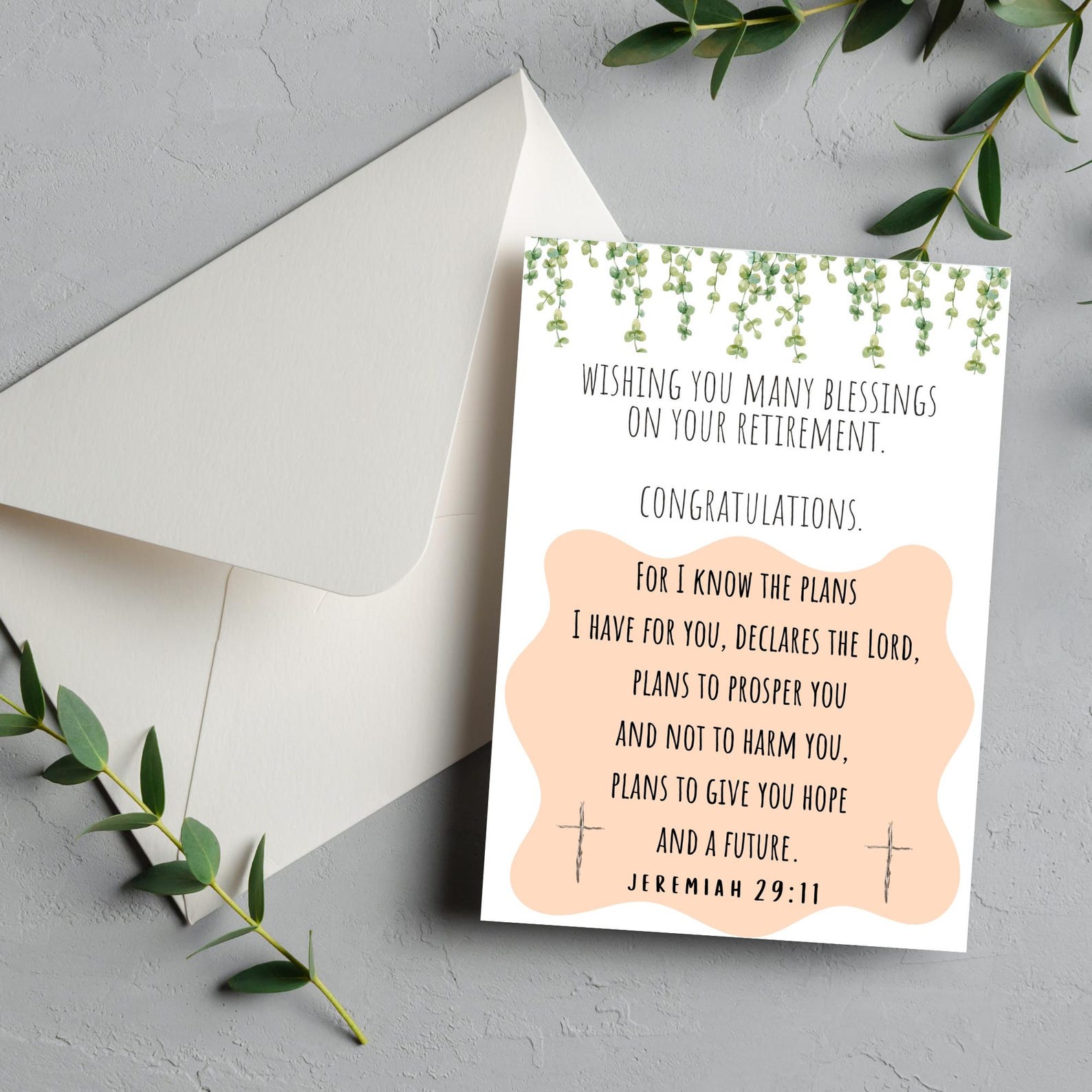 Printable Retirement Blessings Card | Religious Retirement Card | Bible ...