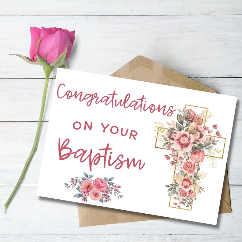 Printable Baptism Card | Baptism Congratulations Card | Card for ...