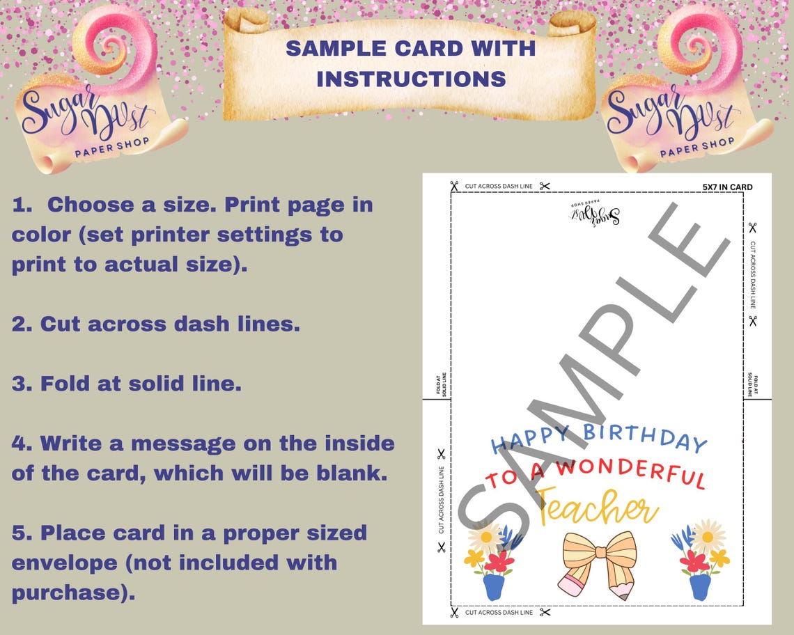 Printable Teacher Birthday Card | Happy Birthday Card for Teacher ...
