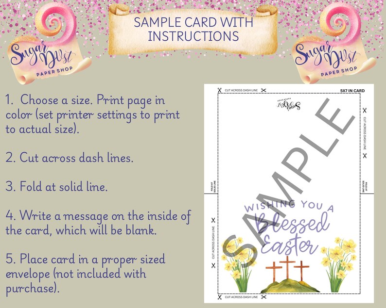 Printable Easter Card | Elegant, Religious Easter Card | Floral Card ...