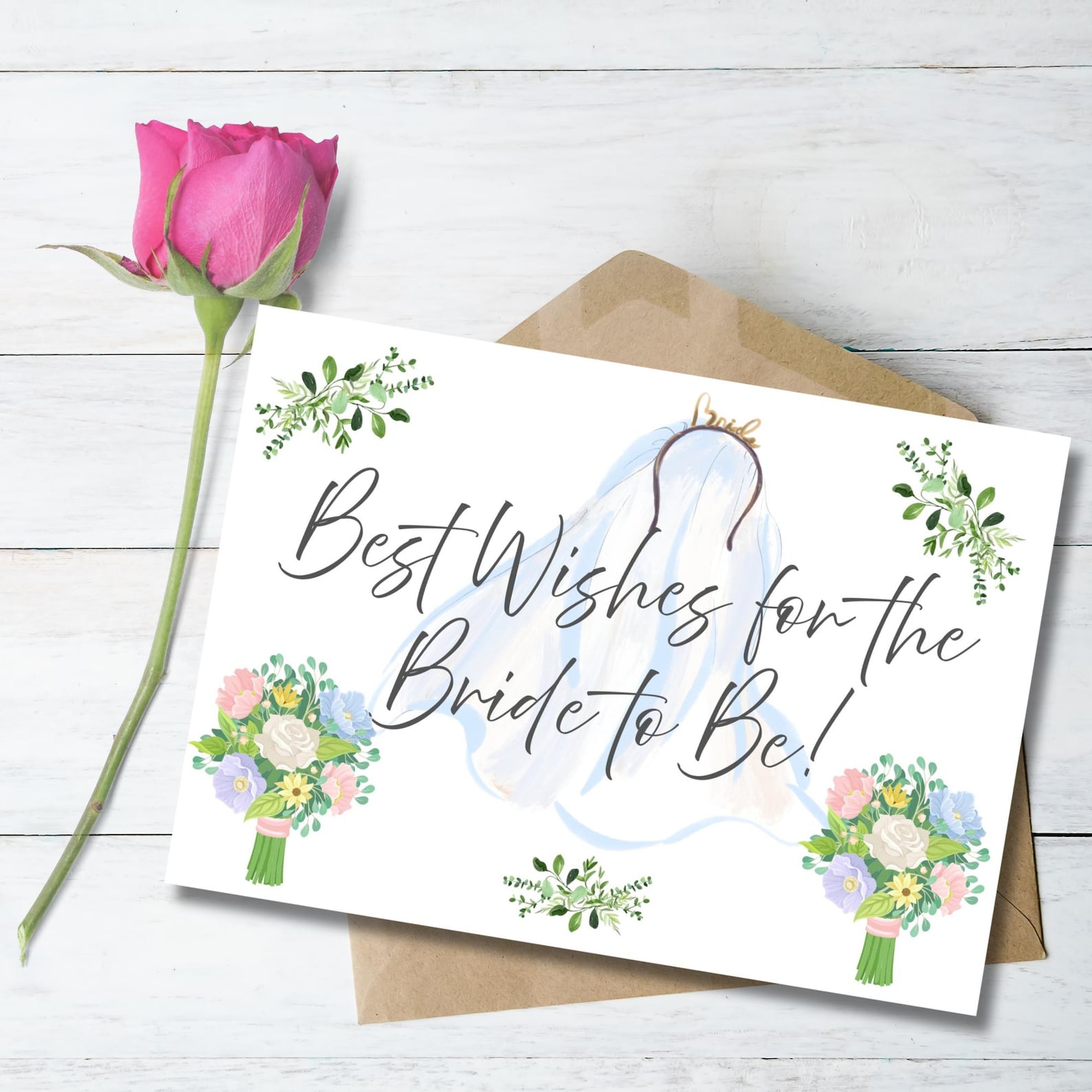 Printable Bridal Shower Card | Best Wishes for the Bride to Be ...
