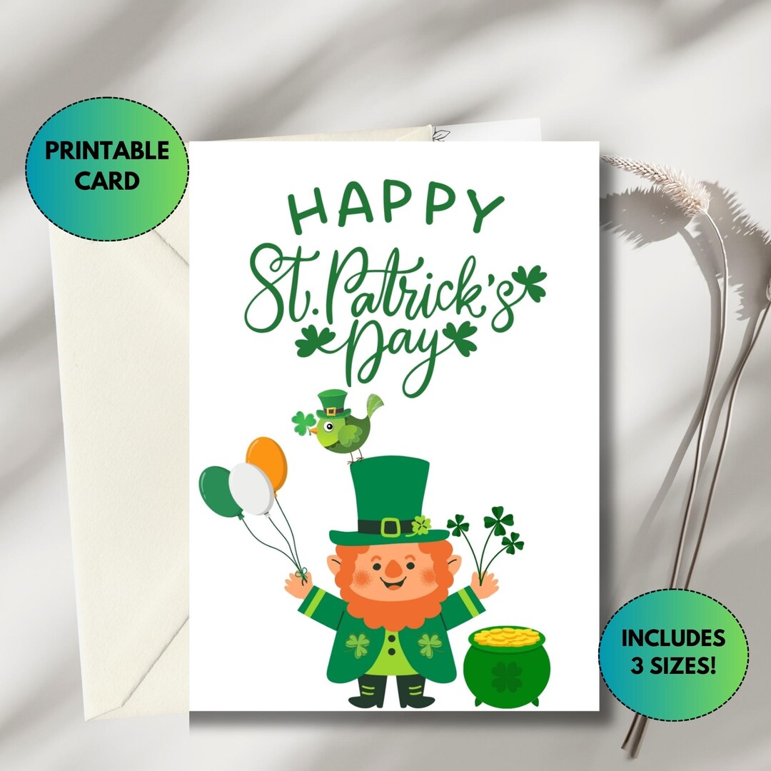 Printable St. Patrick's Day Card | St. Patty's Day Card | Happy St ...