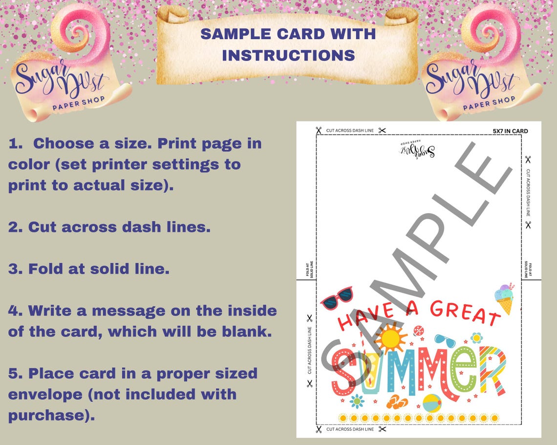 Printable End of School Year Card | Have a Great Summer | for Student ...