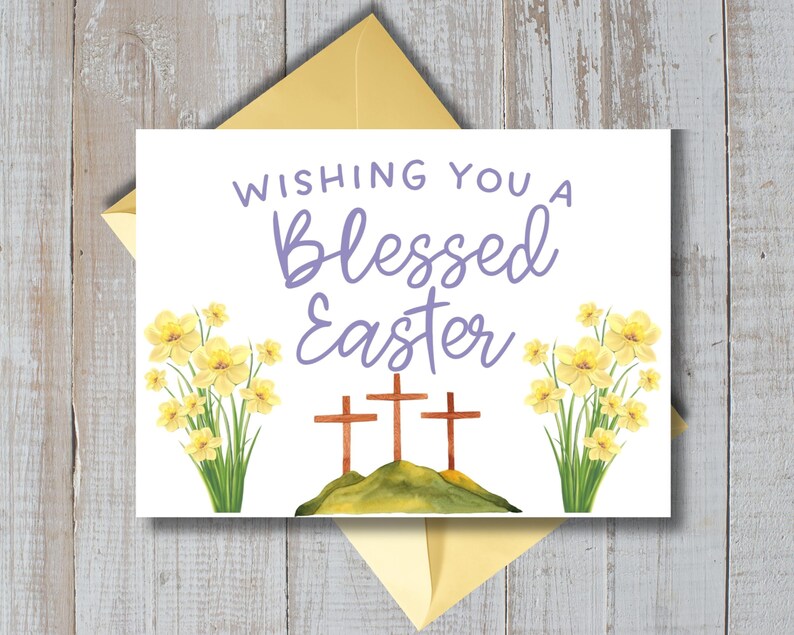 Printable Easter Card | Elegant, Religious Easter Card | Floral Card ...