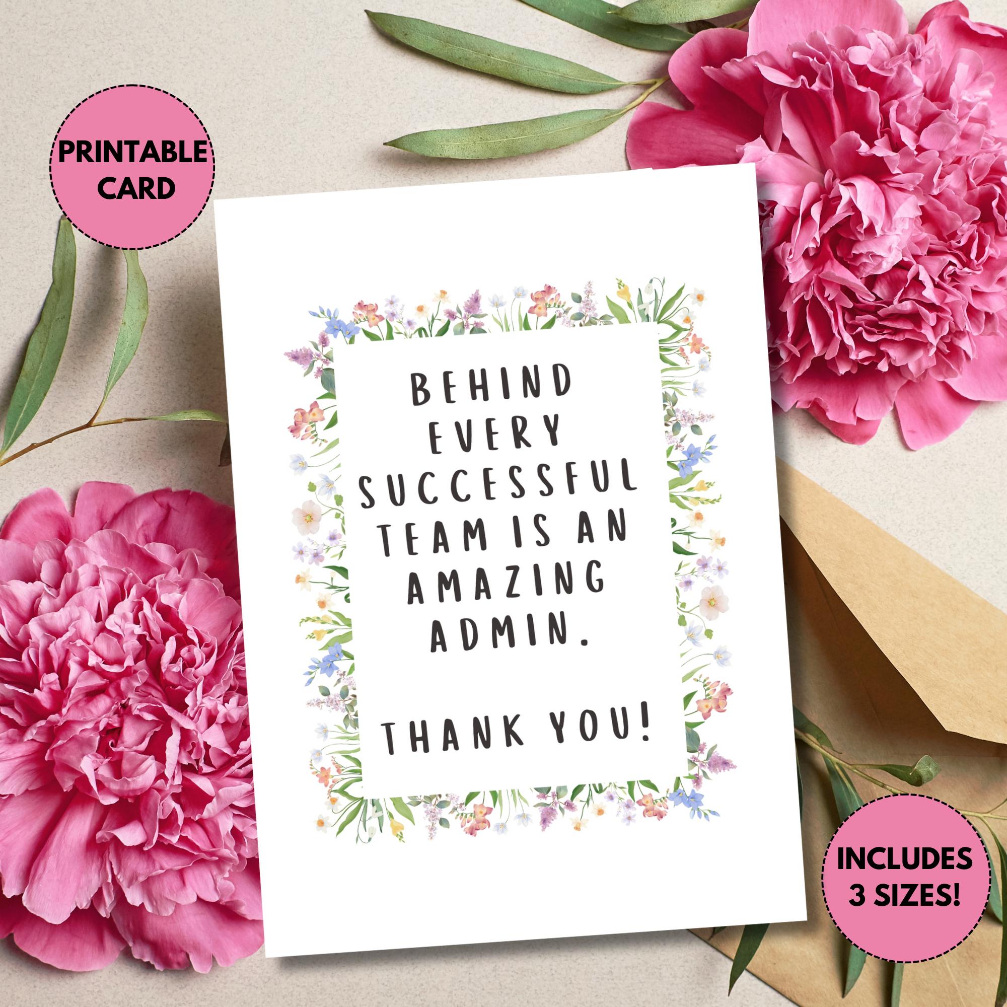 Printable Administrative Professionals Card | Card for Administrative ...