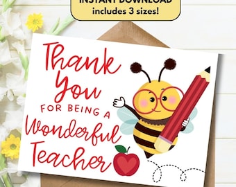 Teacher Appreciation Printable Card | Teacher Appreciation Week Thank ...