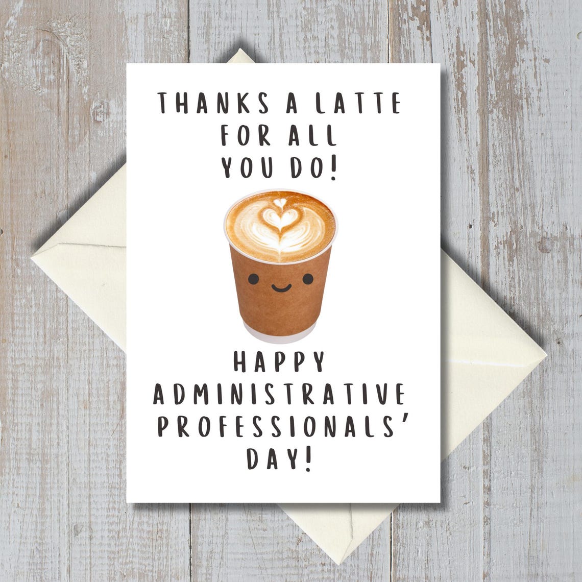 Printable Administrative Professionals Card | Thanks a Latte | Card for ...