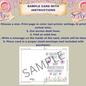 Printable Administrative Professionals Card | Card for Administrative ...