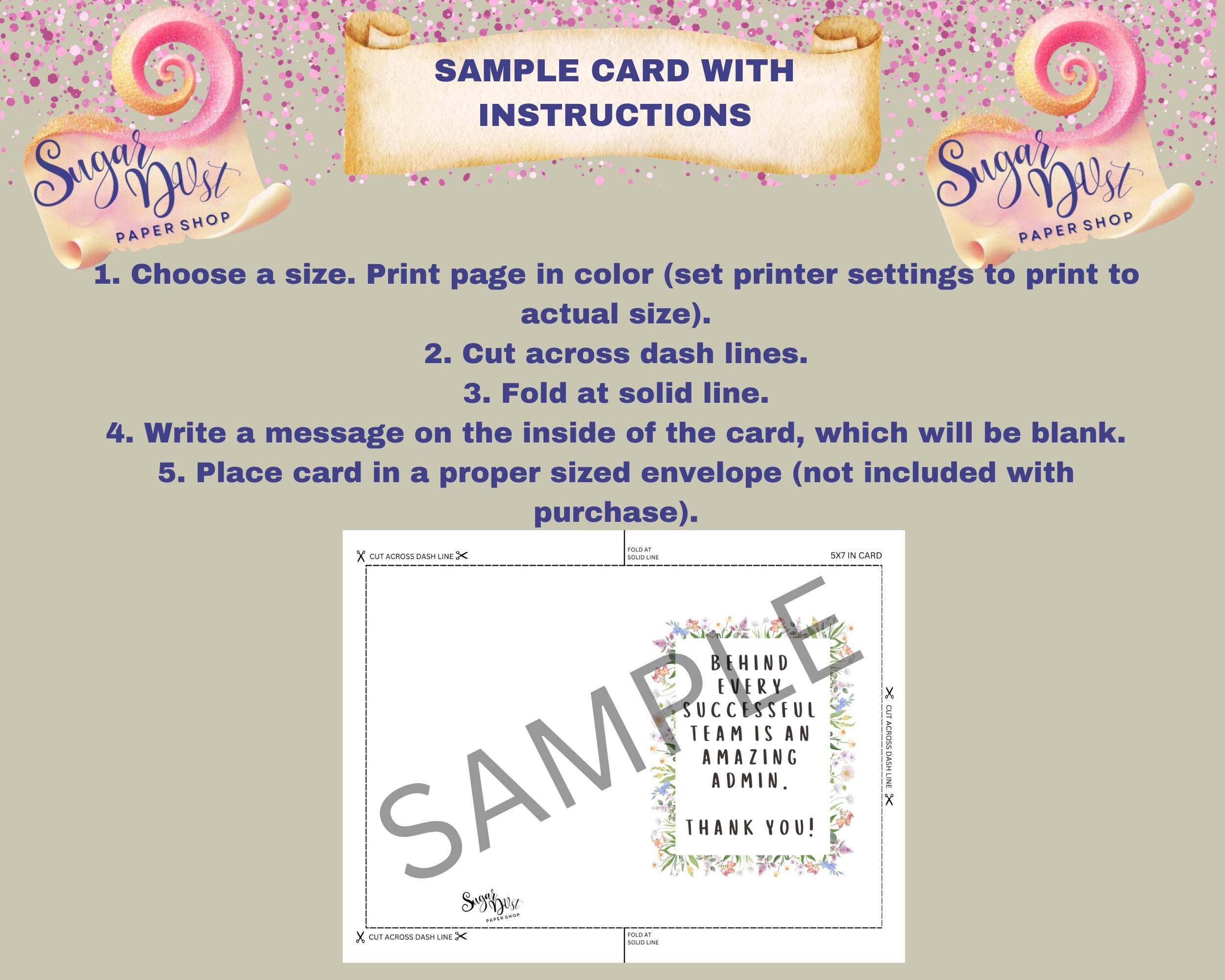 Printable Administrative Professionals Card | Card for Administrative ...