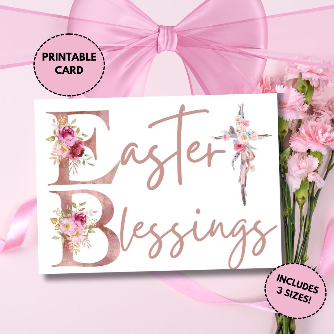Printable Easter Card | Easter Blessings | Relgious, Christian Easter ...