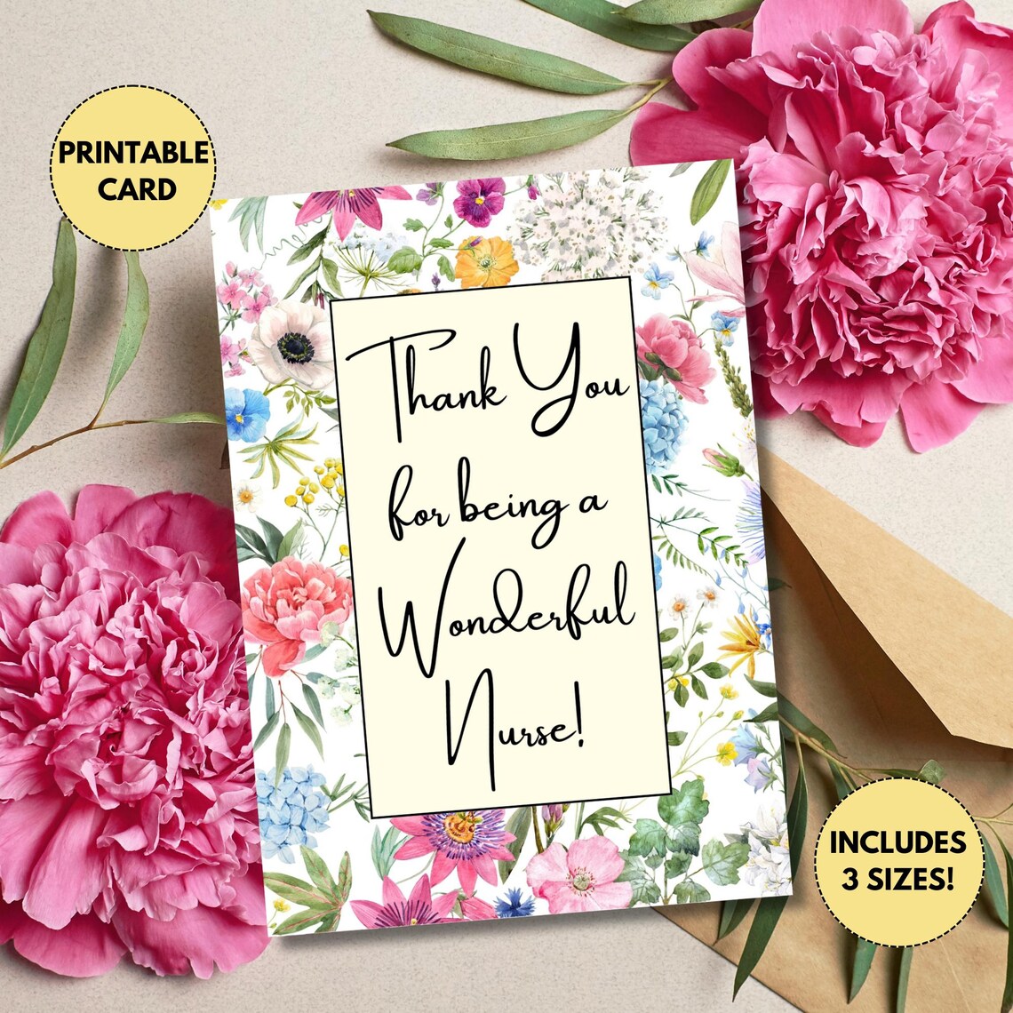 Printable Nurse Thank You Card | Nurse Appreciation Week | Card for ...