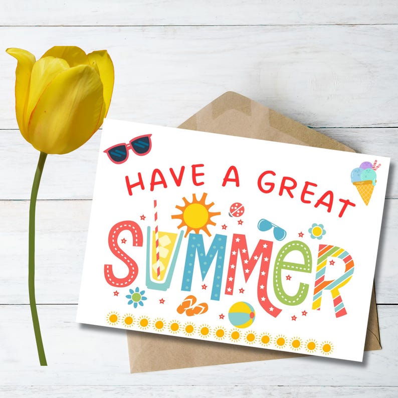 Printable End of School Year Card | Summer Break Card | for Students ...