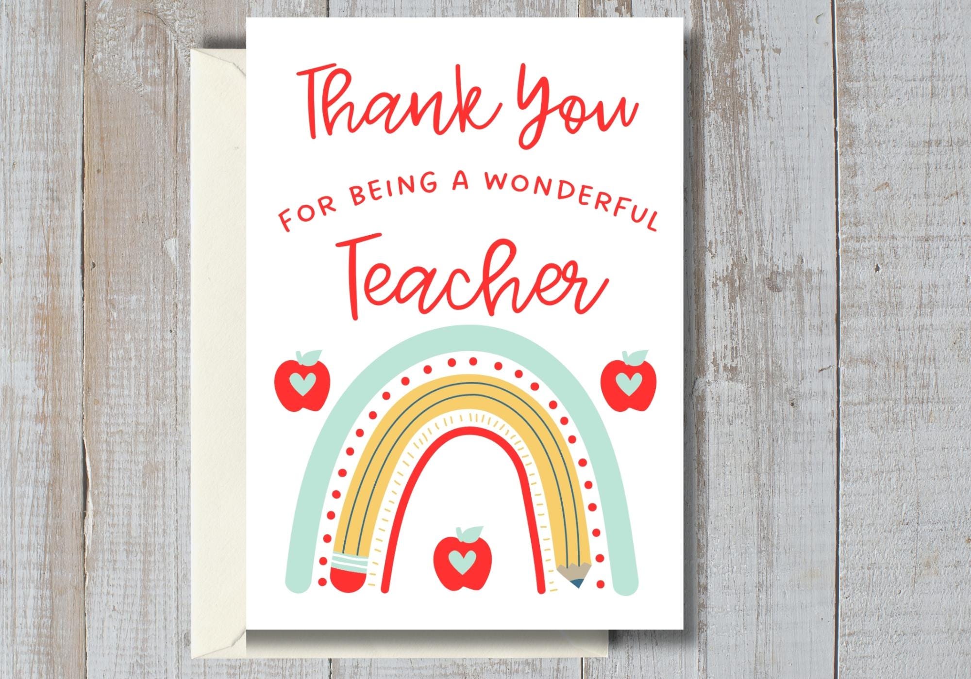 Printable Thank You Teacher Card | Teacher Appreciation Week Card | End ...