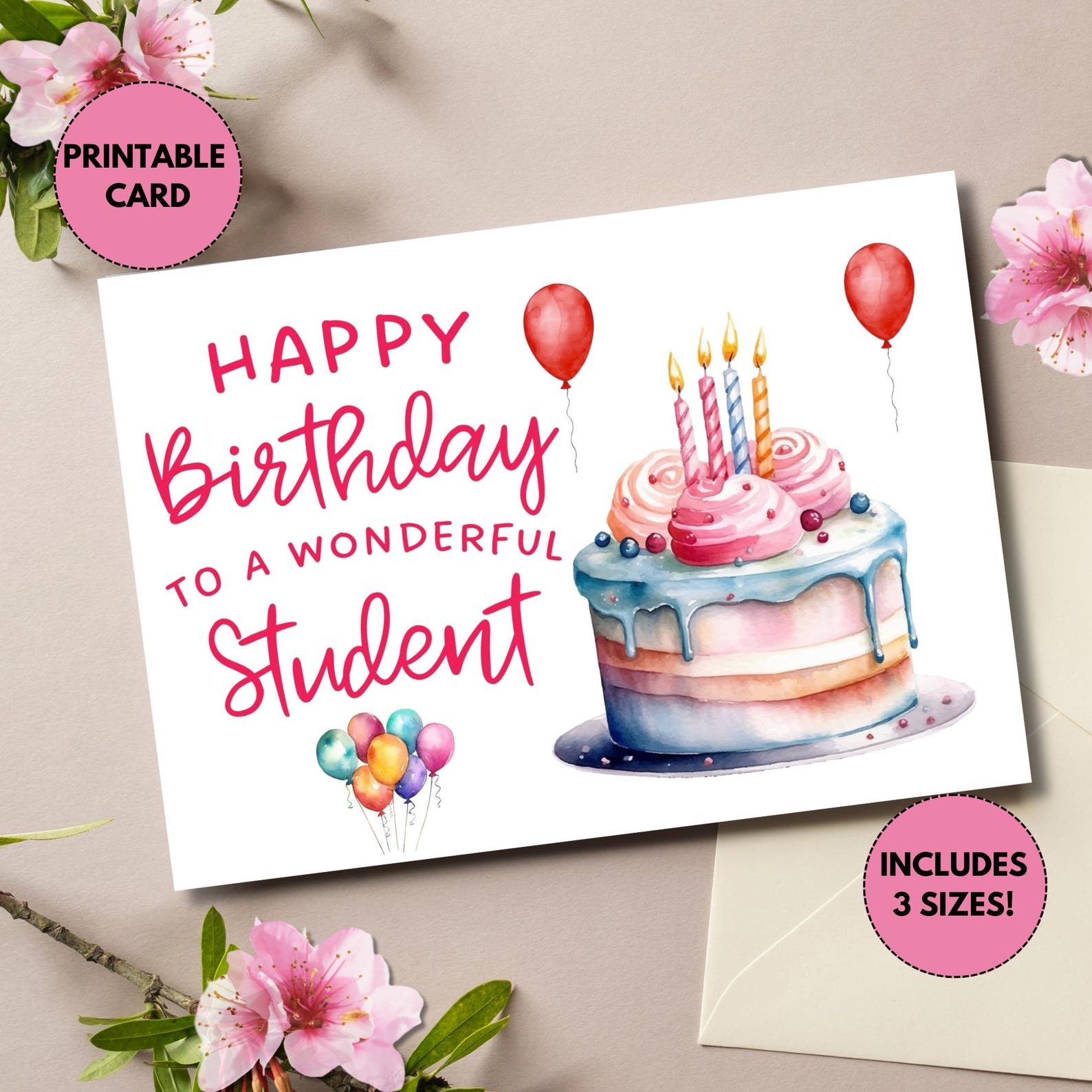 Printable Student Birthday Card | School Student Birthday Card ...