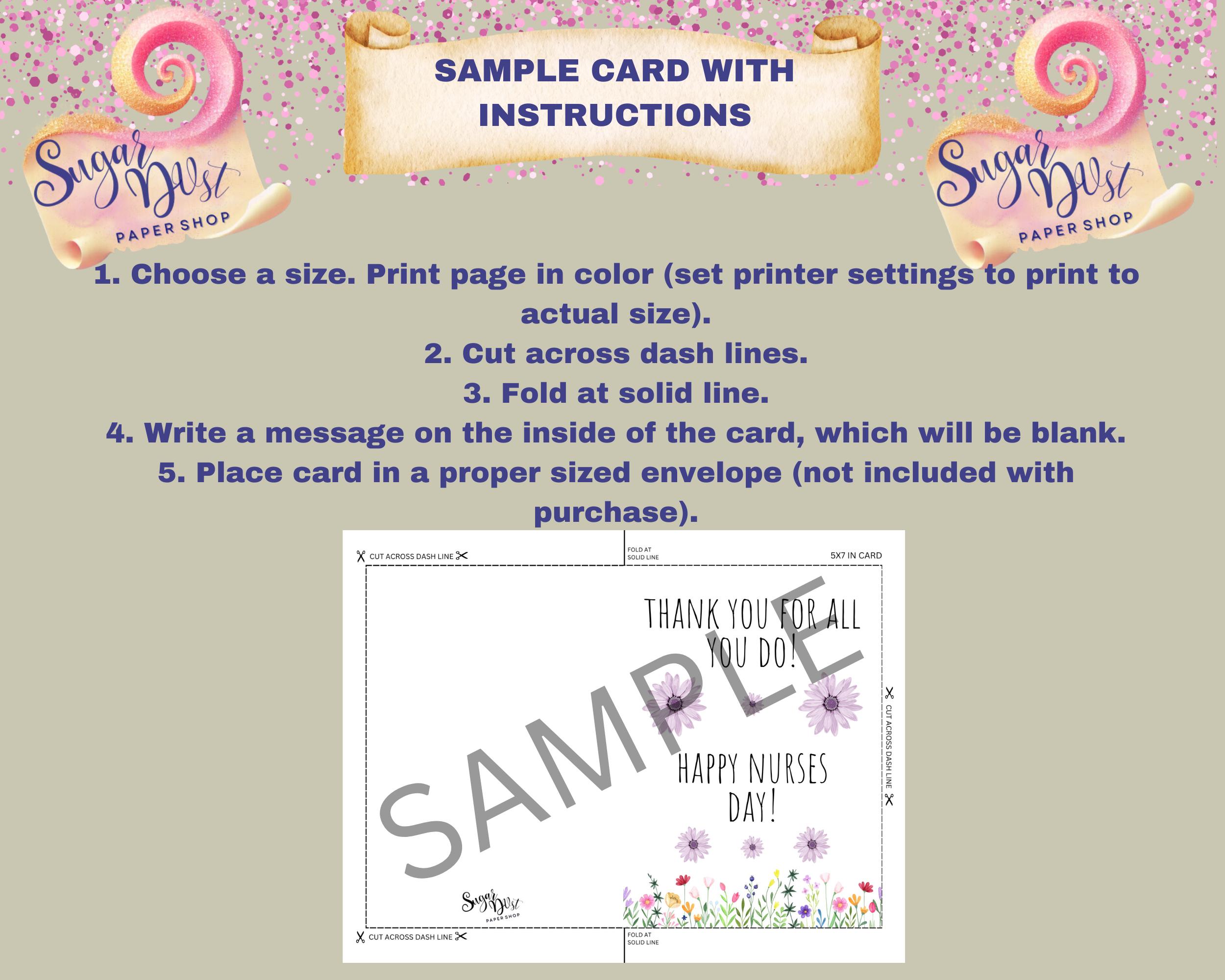 Printable Nurses Day Card | Thank You Nurse Card | Cute Thank You Card ...