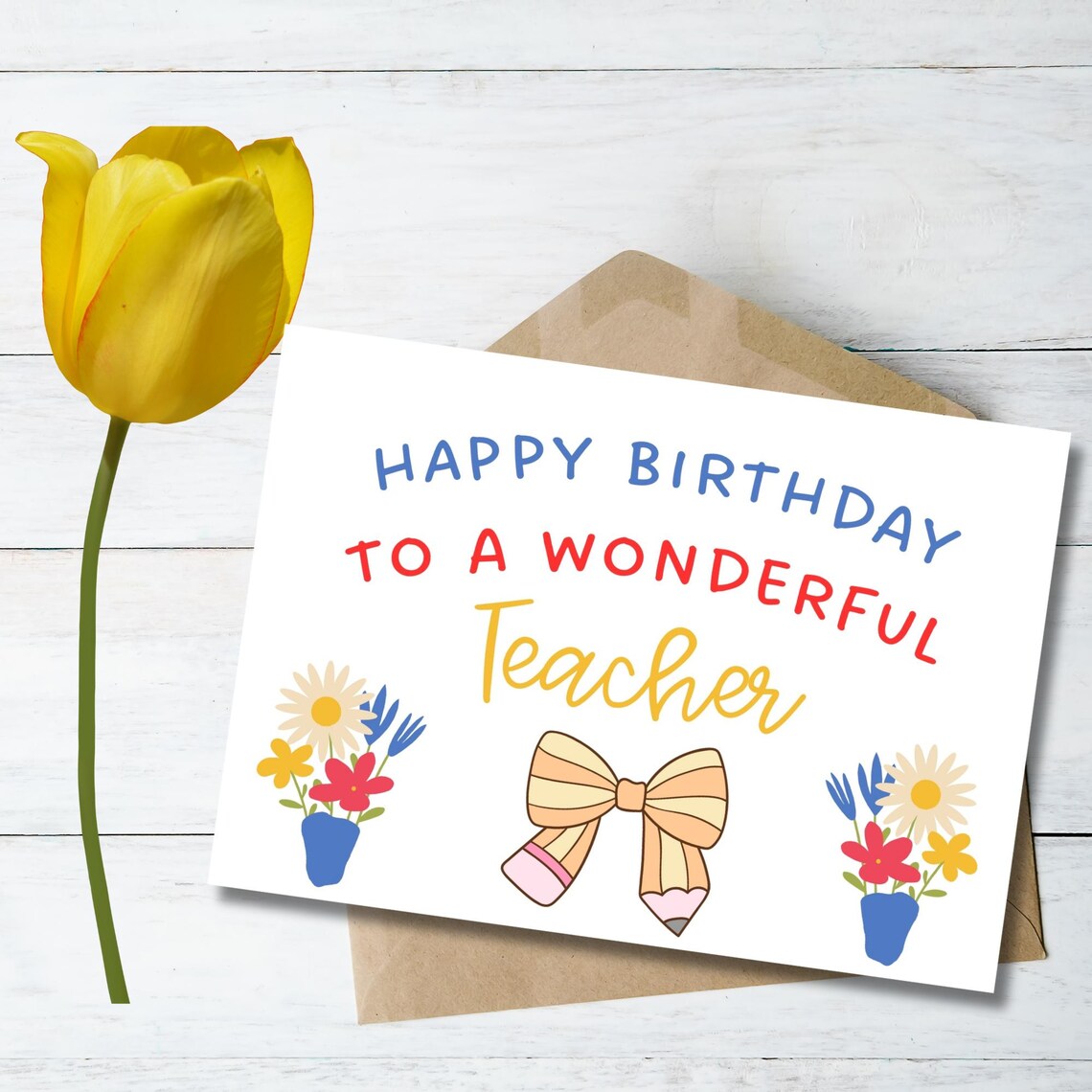 Printable Teacher Birthday Card | Happy Birthday Card for Teacher ...