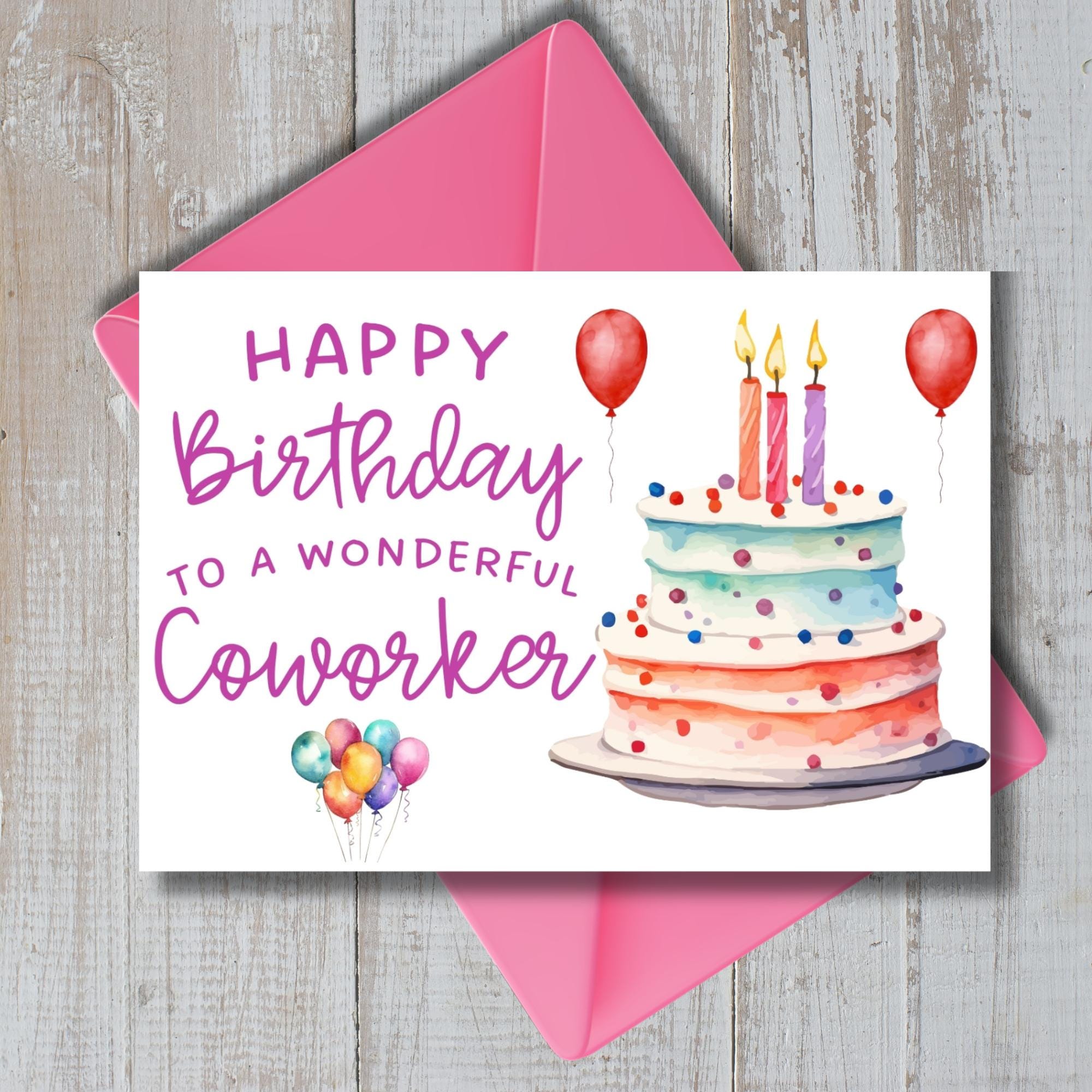 Printable Coworker / Colleague Birthday Card (instant Download, PDF) - Etsy