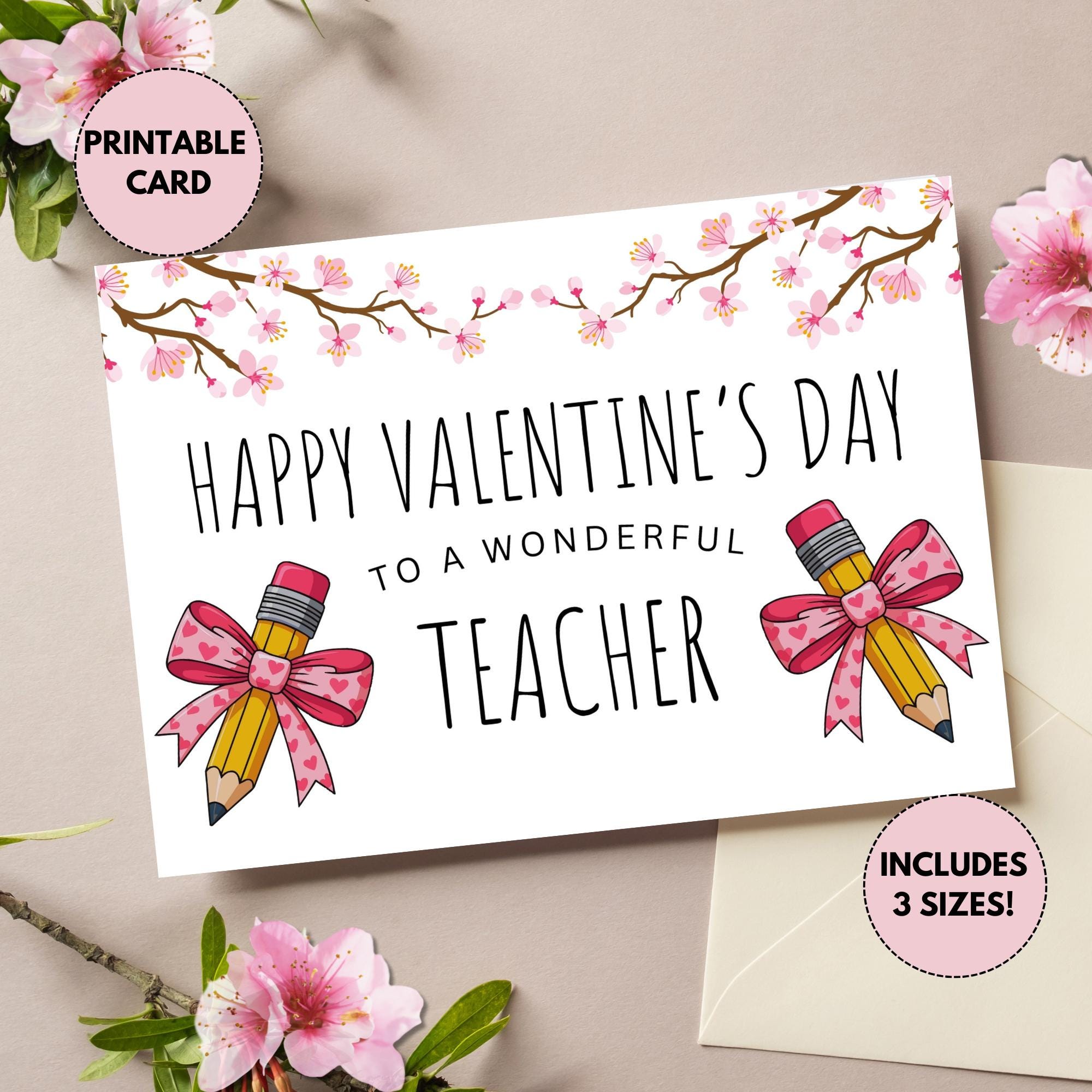 Printable Teacher Valentine's Day Card | Valentine's Day Printable ...