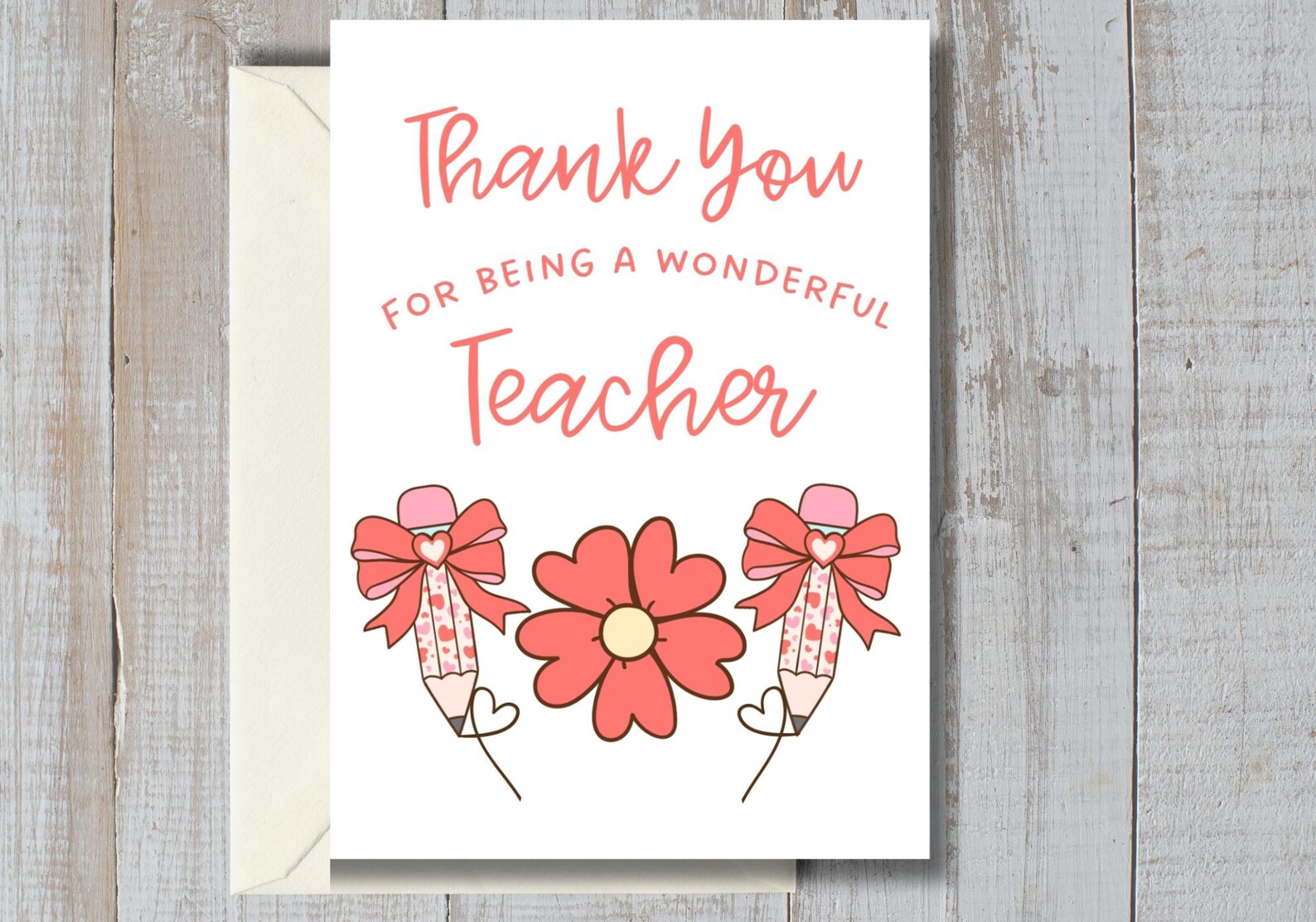 Printable Thank You Cards for Teacher | Bundle, Set of 4 | Cute Teacher ...