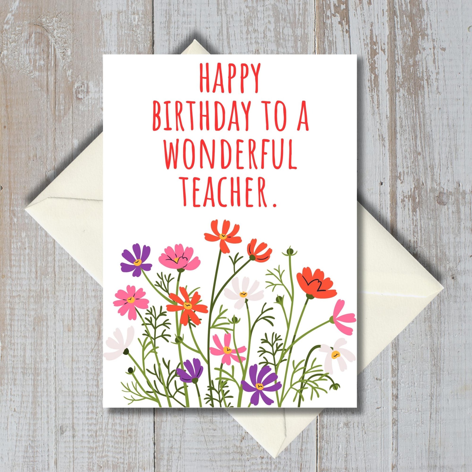 Printable Teacher Birthday Card | Happy Birthday Card for Teacher ...