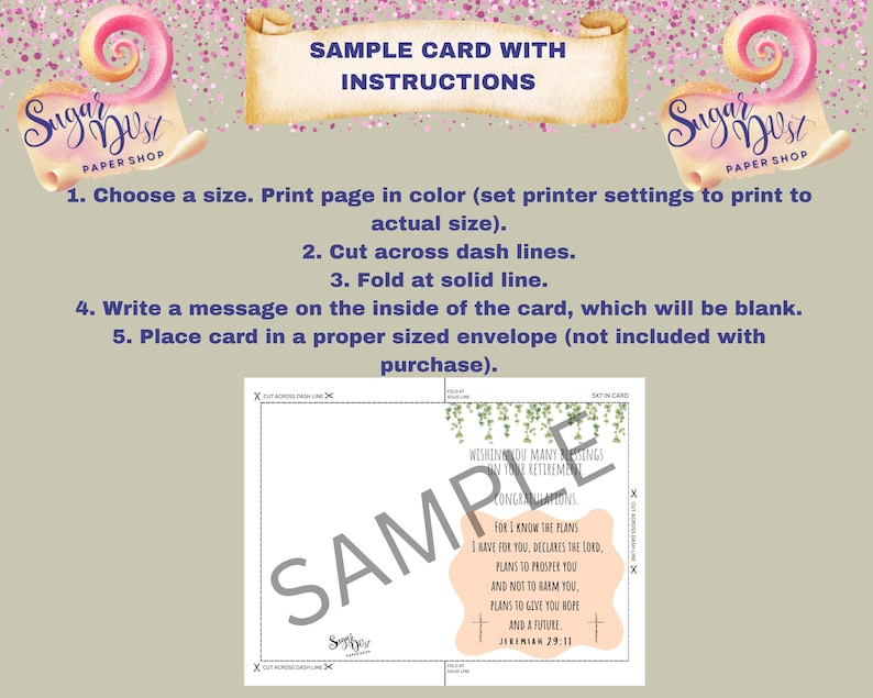 Printable Retirement Blessings Card | Religious Retirement Card | Bible ...