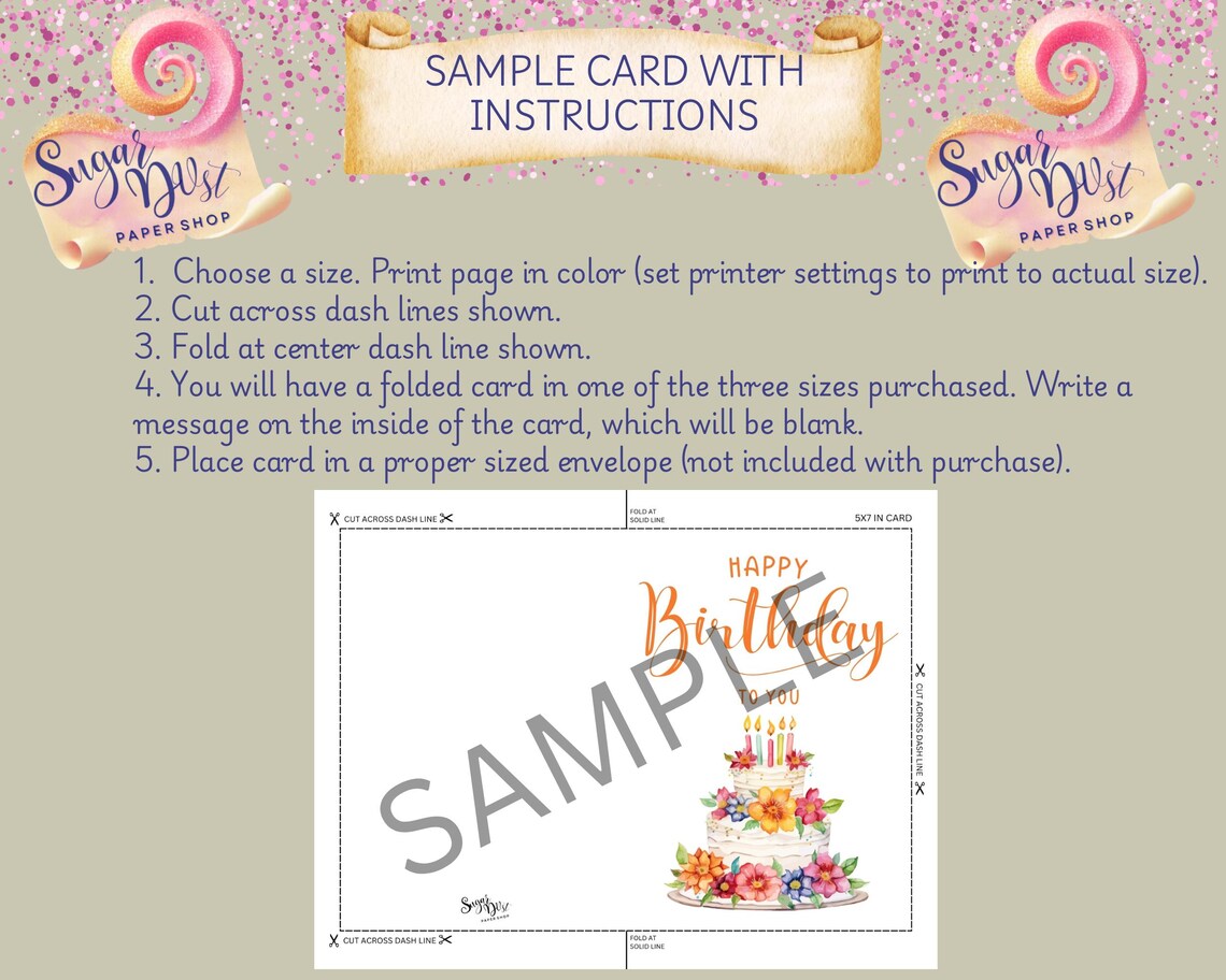 Printable Birthday Card | Cute Birthday Card | Floral Birthday Card ...