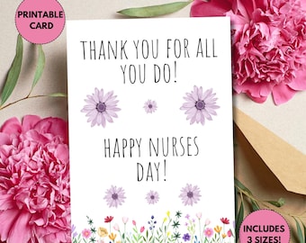 Printable Nurse Thank You Card | Nurse Appreciation Week | Best Nurse ...