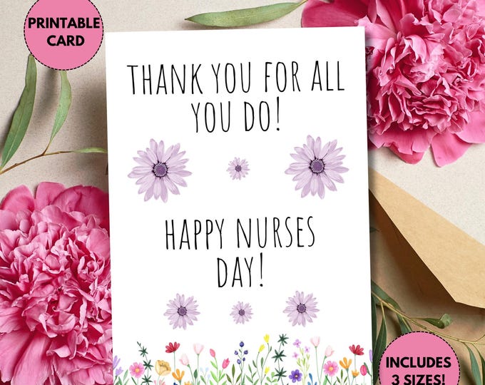 Funny Nurse Appreciation Card Printable Nurse Thank You Card Digital ...