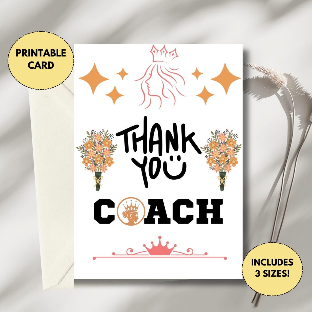 Printable Pageant Coach Thank You Card | Pageant Coach Appreciation ...