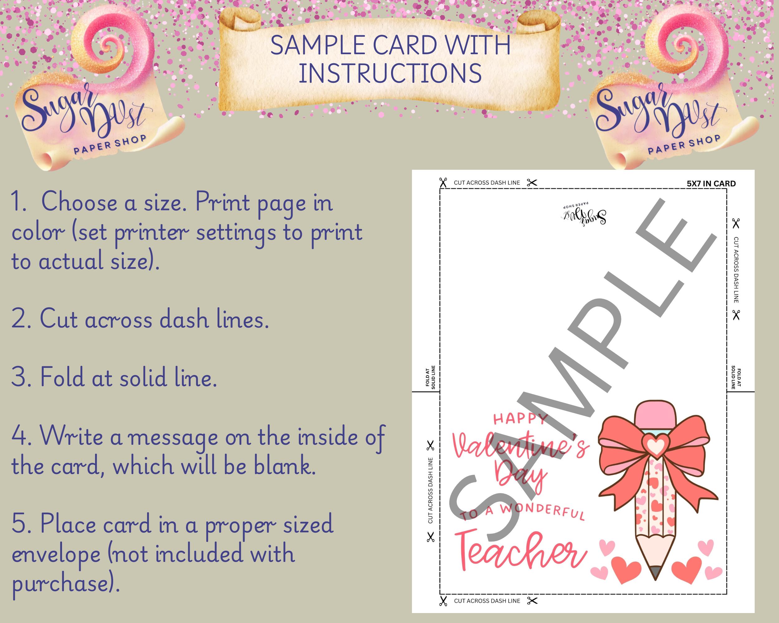 Printable Teacher Valentine's Day Card | Valentine's Day Printable ...